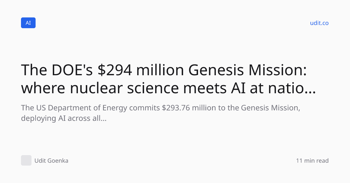 The DOE's $294 million Genesis Mission: where nuclear scien…