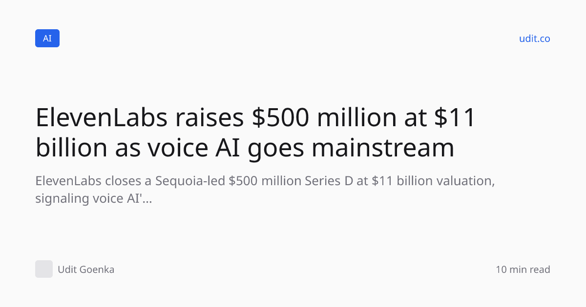 ElevenLabs raises $500 million at $11 billion as voice AI g…
