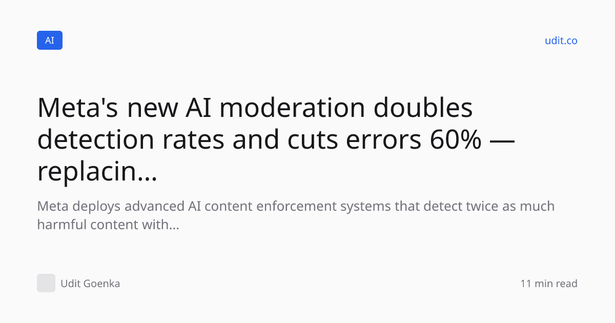 Meta's new AI moderation doubles detection rates and cuts e…