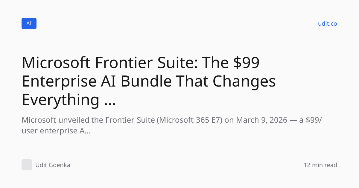 Microsoft Frontier Suite: The $99 Enterprise AI Bundle That…
